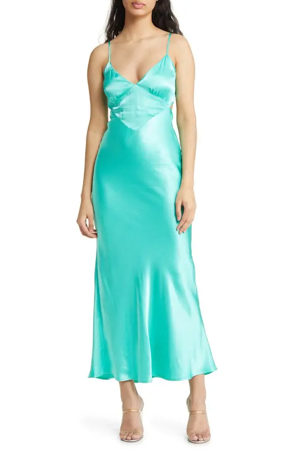 Bardot Malinda Slipdress In Aqua 61% Off Editorialist - Main Image