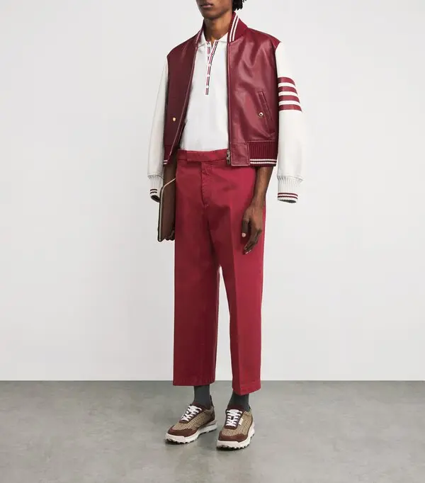 Thom Browne Cotton Chinos - Burgundy