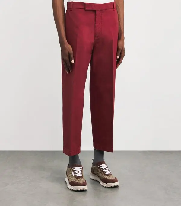 Thom Browne Cotton Chinos - Burgundy