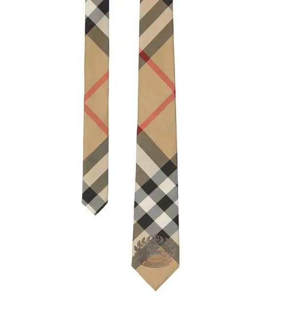 Burberry Silk Exploded Check Tie Brown Editorialist