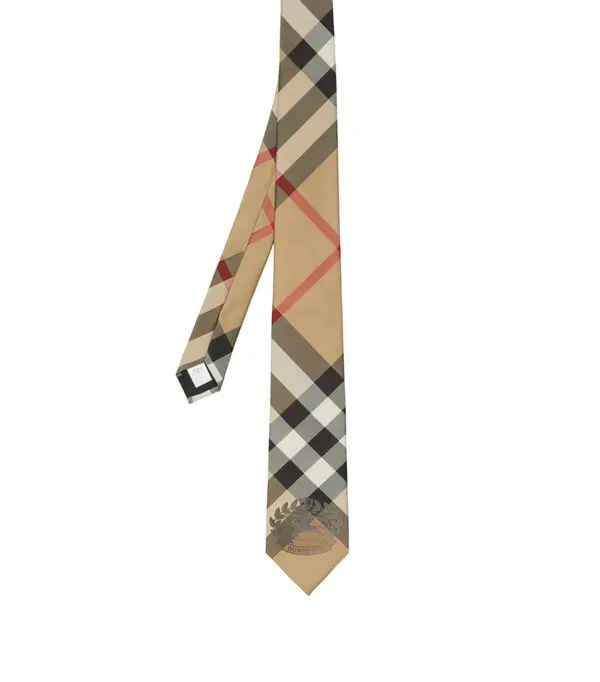 Burberry Silk Exploded Check Tie Brown Editorialist
