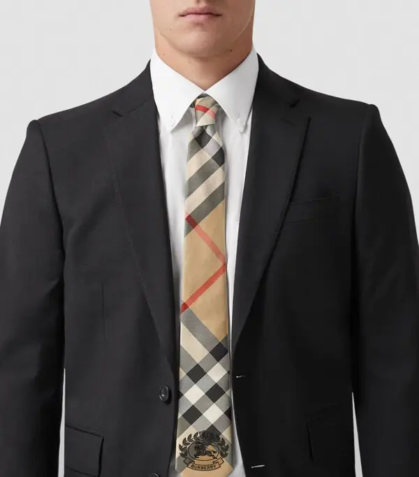 Burberry Silk Exploded Check Tie Brown Editorialist