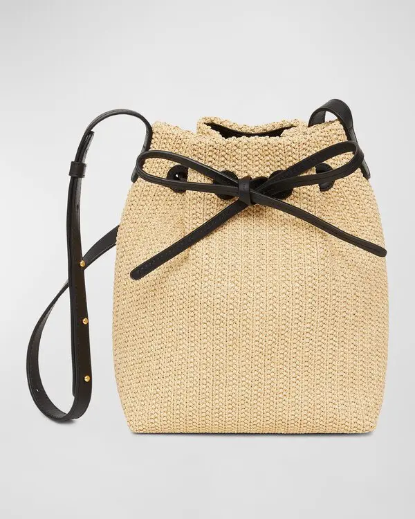 MANSUR GAVRIEL Mini Drawstring Raffia Bucket Bag