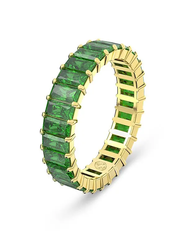 SWAROVSKI Matrix Baguette Crystal Band Ring - Green/gold