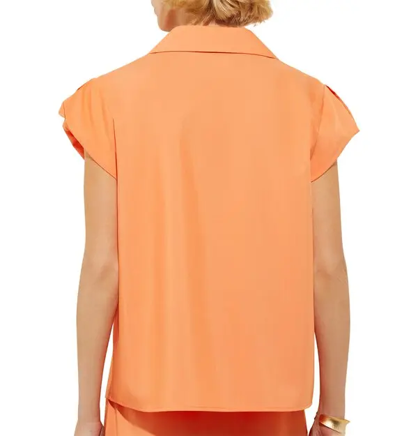 Misook Puff Cap Sleeve Blouse