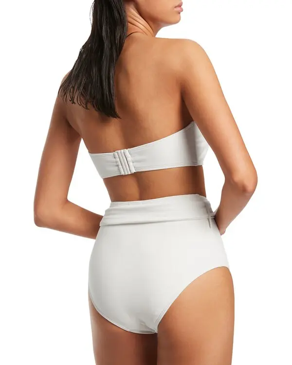 JETS Isla Rib High-waist Bikini Bottom - Cream