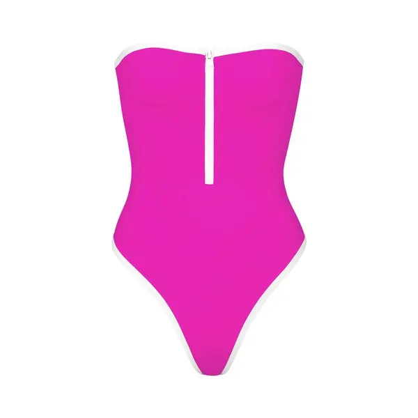 SKIMS Zip Up Swim Strapless One Piece