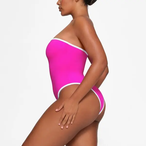 SKIMS Zip Up Swim Strapless One Piece
