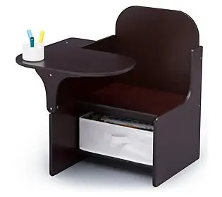 DELTA CHILDREN Mysize Chair Desk With Storage Bin, Dark Chocol Te