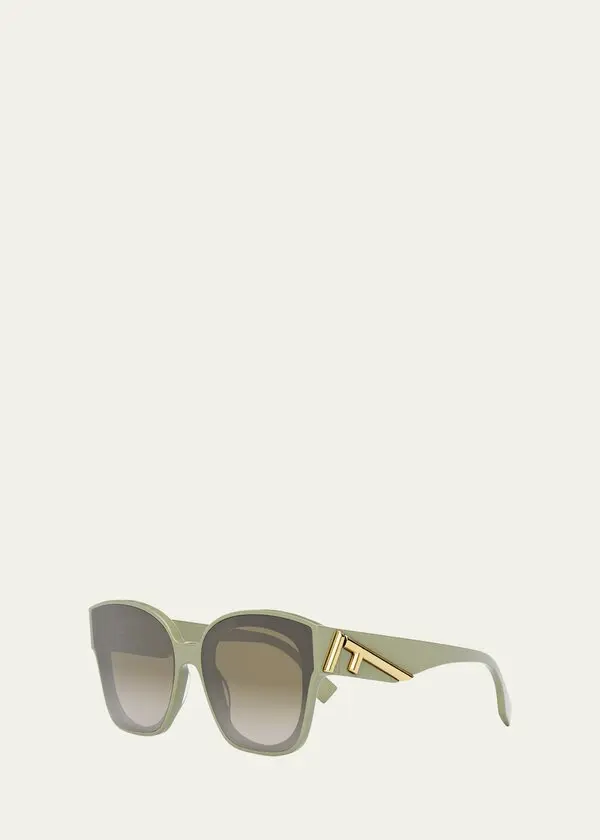 Fendi Oversized F Logo Cat-eye Sunglasses - Shiny Black
