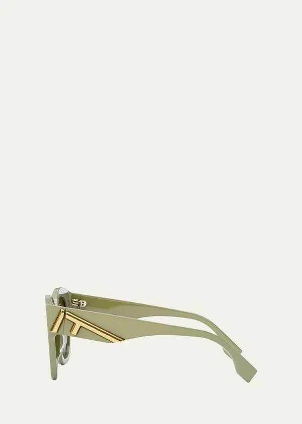Fendi Oversized F Logo Cat-eye Sunglasses - Shiny Black