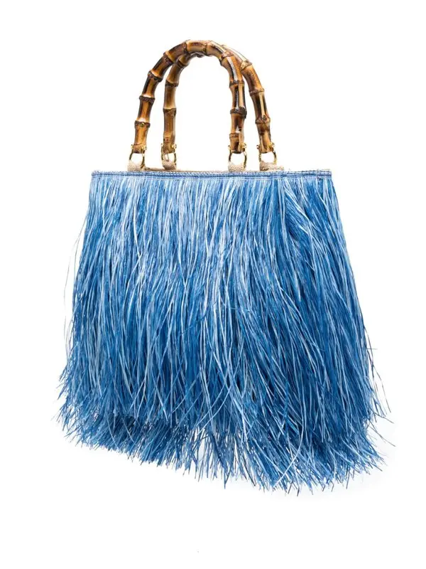 LA MILANESA Scicli Fringed-raffia Tote Bag