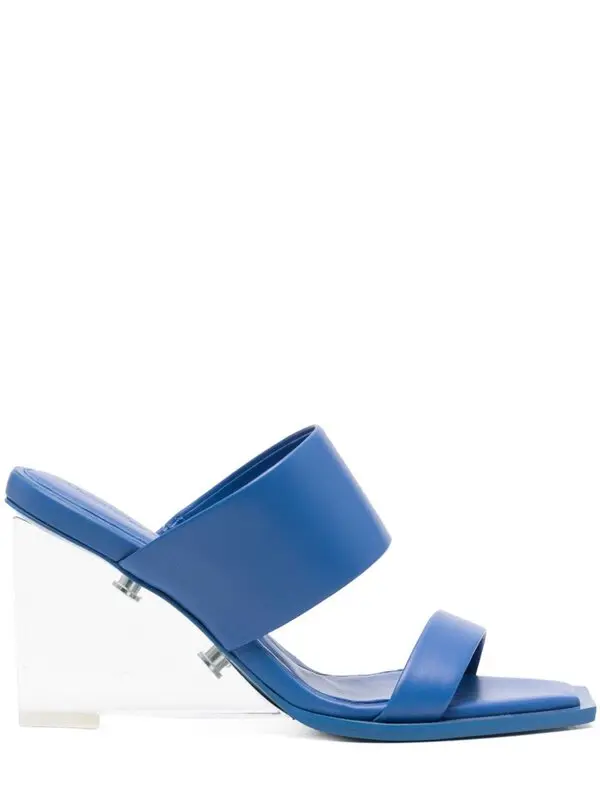 Alexander McQueen 75mm Platform Leather Sandals - Blue