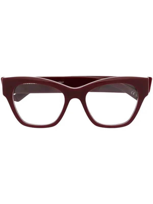 Balenciaga Logo-engraved Cat-eye Glasses - Red
