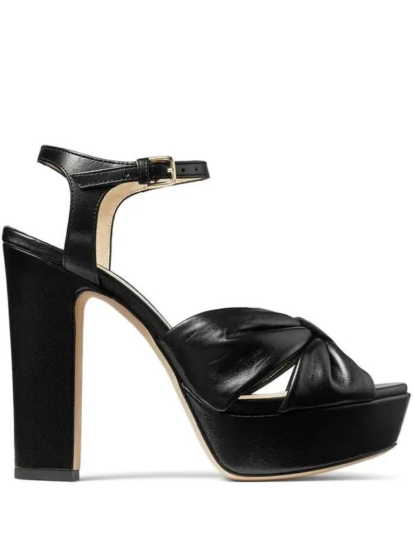 JIMMY CHOO Heloise 120mm Leather Sandals - Black