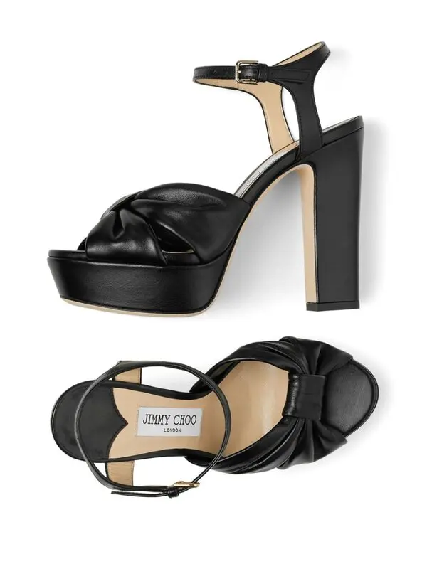 JIMMY CHOO Heloise 120mm Leather Sandals - Black