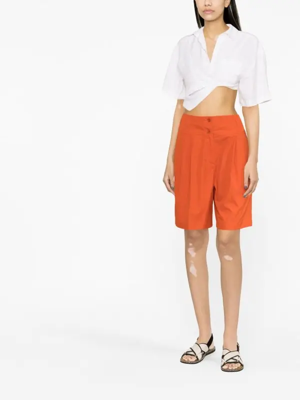 Aspesi High-waisted Cotton Shorts