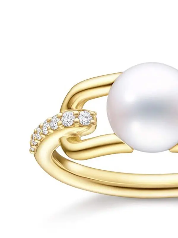 TASAKI 18kt Yellow Fine Links Pearl Ring