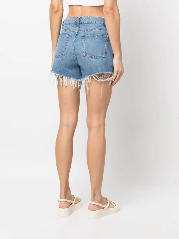 IRO PARIS Frayed-hem Denim Shorts