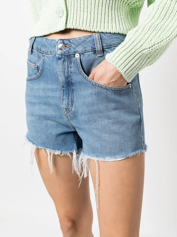IRO PARIS Frayed-hem Denim Shorts
