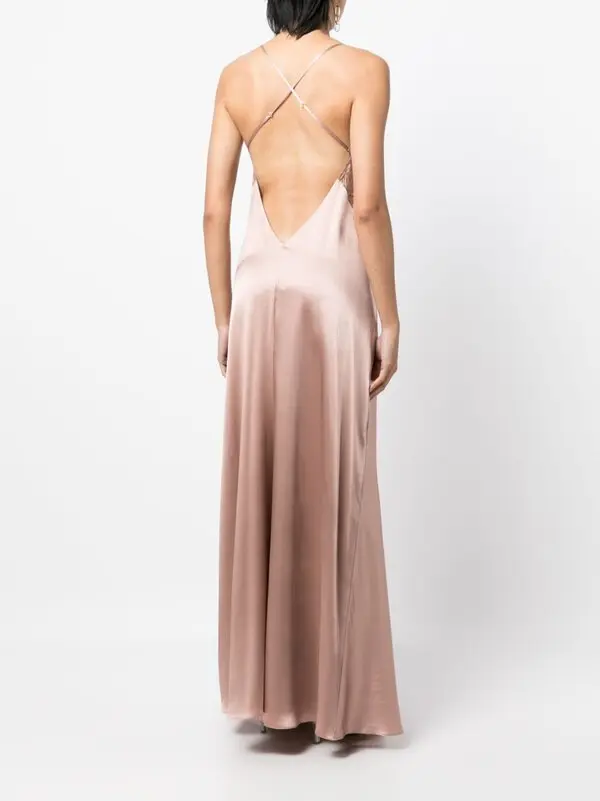 Michelle Mason Lace-inset Gown - Pink