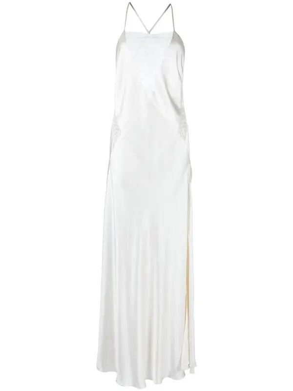 Michelle Mason Lace-inset Gown - White