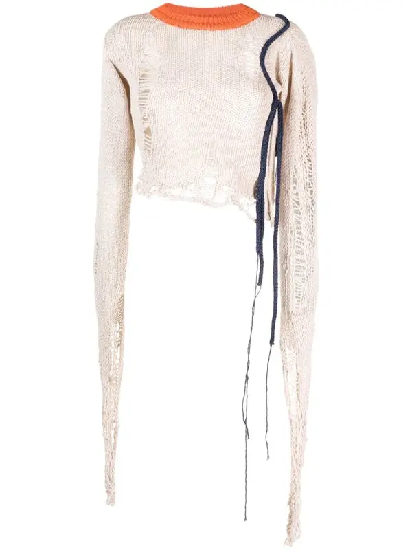 Ottolinger Distressed-finish Cropped Jumper
