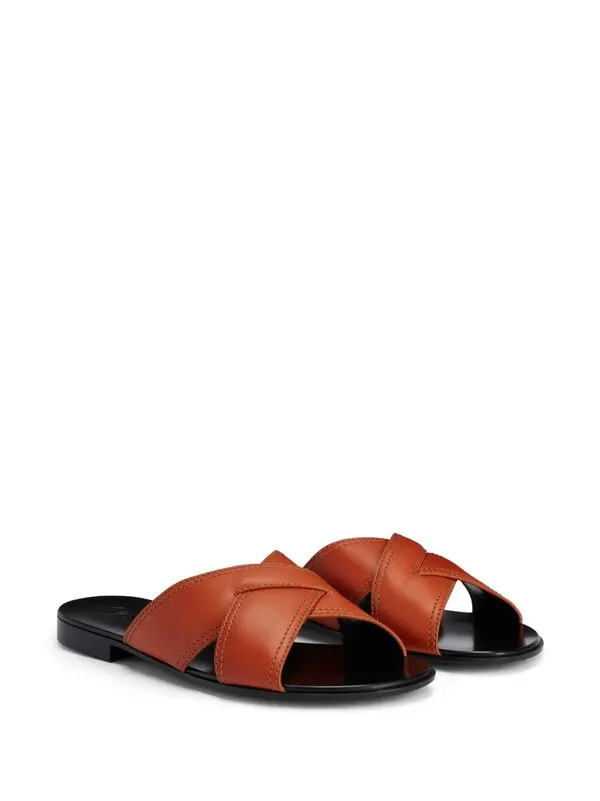 GIUSEPPE ZANOTTI Flavio Leather Sandals - Orange