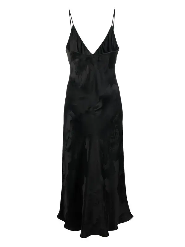 Carine Gilson Silk Jacquard-print Midi Slip Dress