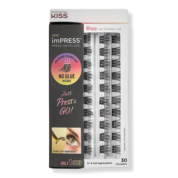 Kiss Impress Press-on Falsies Eyelash Clusters Wispy Refill Pack - One-color