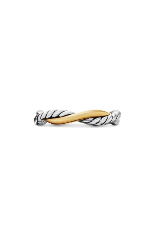 David Yurman Petite Infinity Band Ring - Sterling Silver Yellow Gold