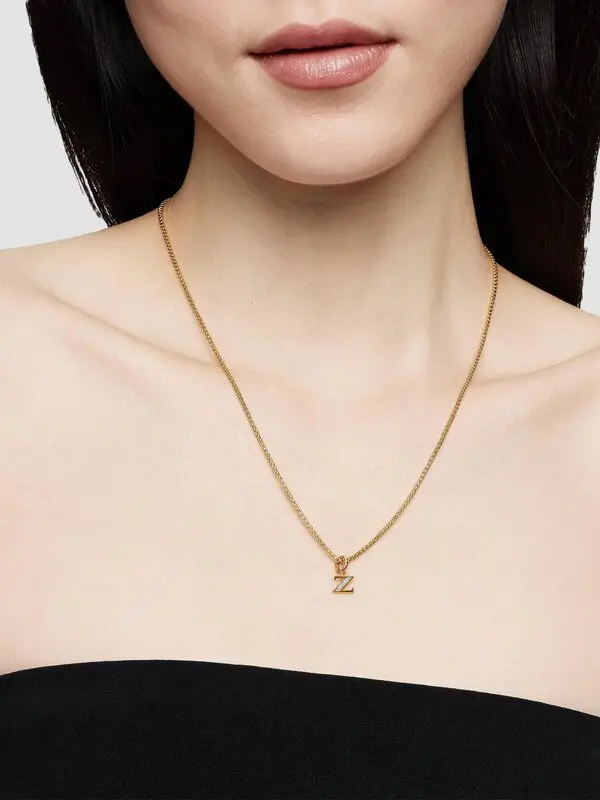 David Yurman Pavé Initial Pendant In 18k Yellow Gold - Initial Z
