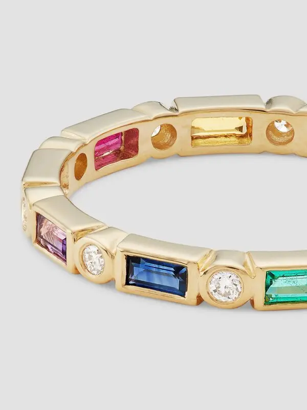 SYDNEY EVAN 14k Yellow Gold & Multi-gemstone Eternity Band - Rainbow
