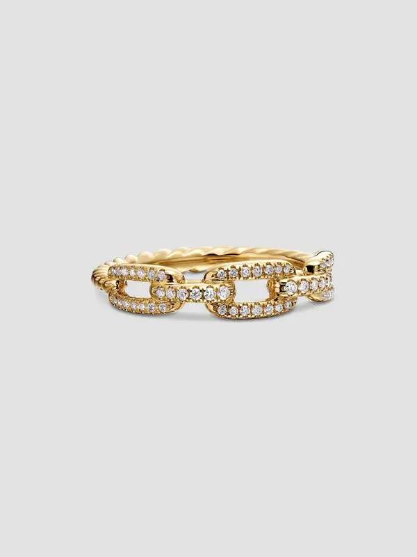 David Yurman Stax Chain Link Ring In 18k - Gold
