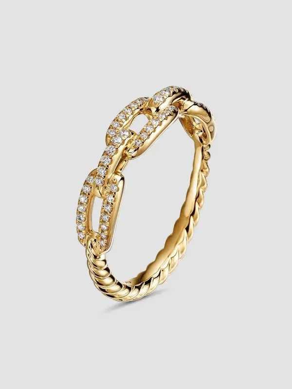 David Yurman Stax Chain Link Ring In 18k - Gold