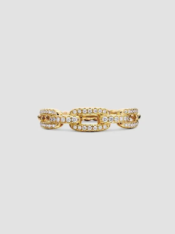 David Yurman Stax Chain Link Ring In 18k - Gold