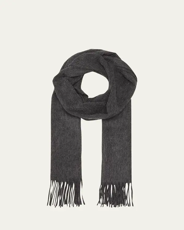 BEGG X CO Arran Solid Cashmere Scarf - Dark Gray