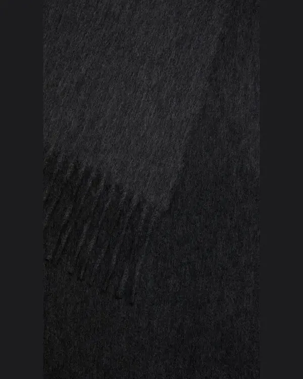 BEGG X CO Arran Solid Cashmere Scarf - Dark Gray