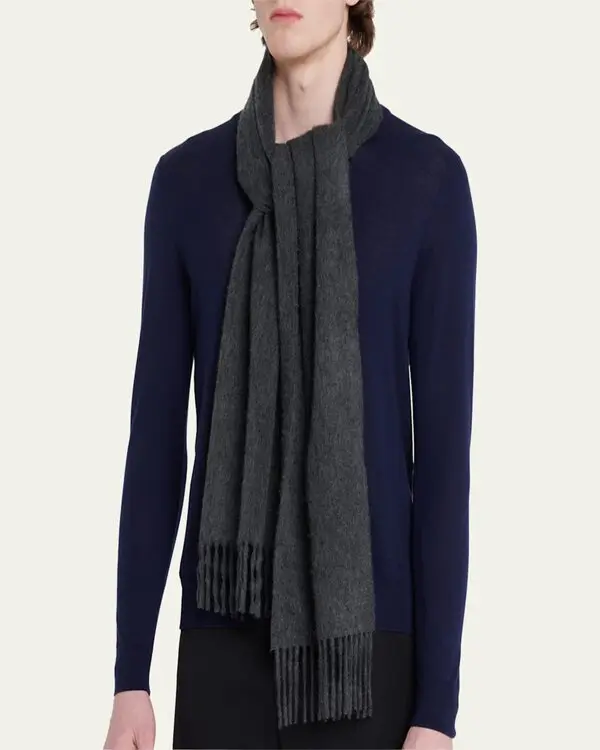 BEGG X CO Arran Solid Cashmere Scarf - Dark Gray