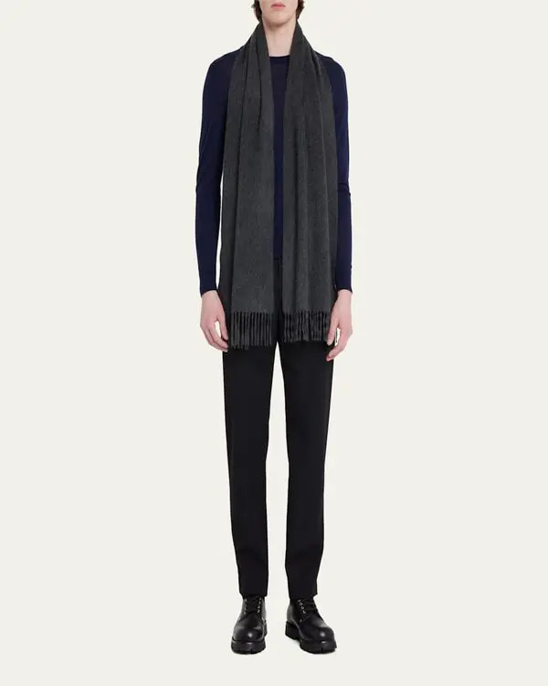 BEGG X CO Arran Solid Cashmere Scarf - Dark Gray