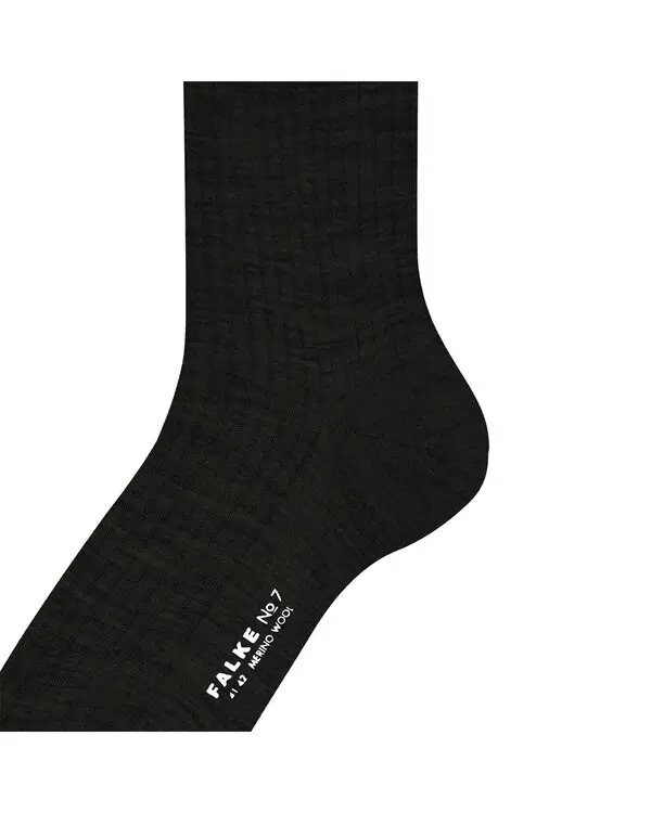 Falke No. 7 Merino Wool & Nylon Knee High Dress Socks - Black