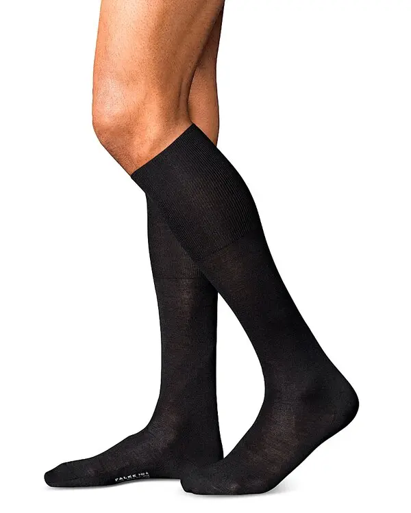 Falke No. 6 Merino Wool, Silk & Nylon Knee High Socks - Black