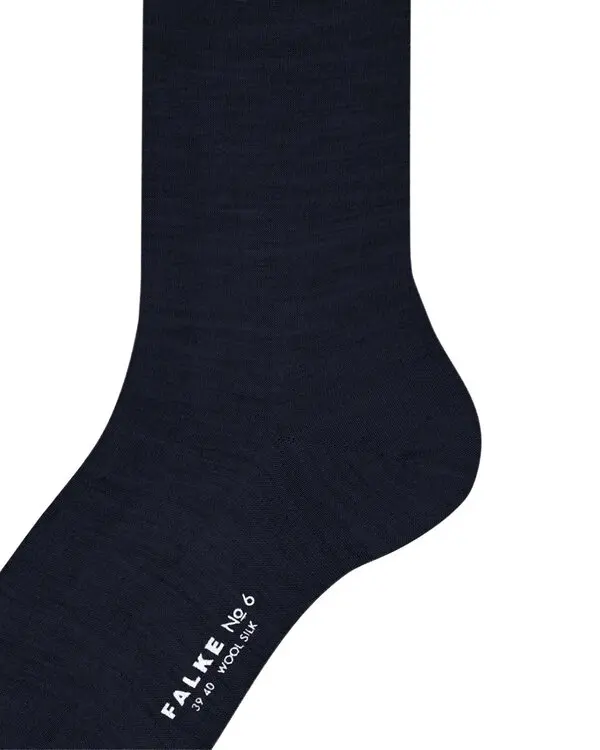 Falke No. 6 Merino Wool, Silk & Nylon Knee High Socks - Dark Navy
