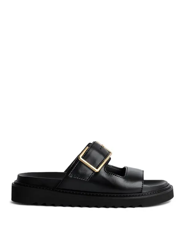 Zadig&Voltaire Alpha Cecilia Black Slide Sandals