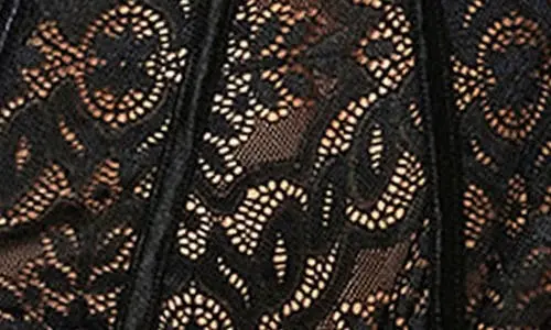 DREAMGIRL Fishnet Mesh & Lace Teddy With Garter Straps