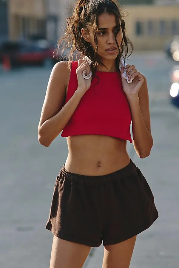 Free People Be Right Back Crop - Red
