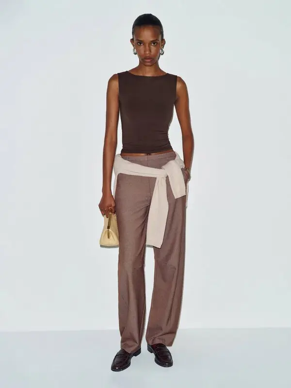REFORMATION Dusk Knit Top - Brown