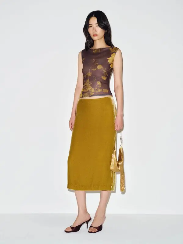 REFORMATION Dusk Knit Top - Brown