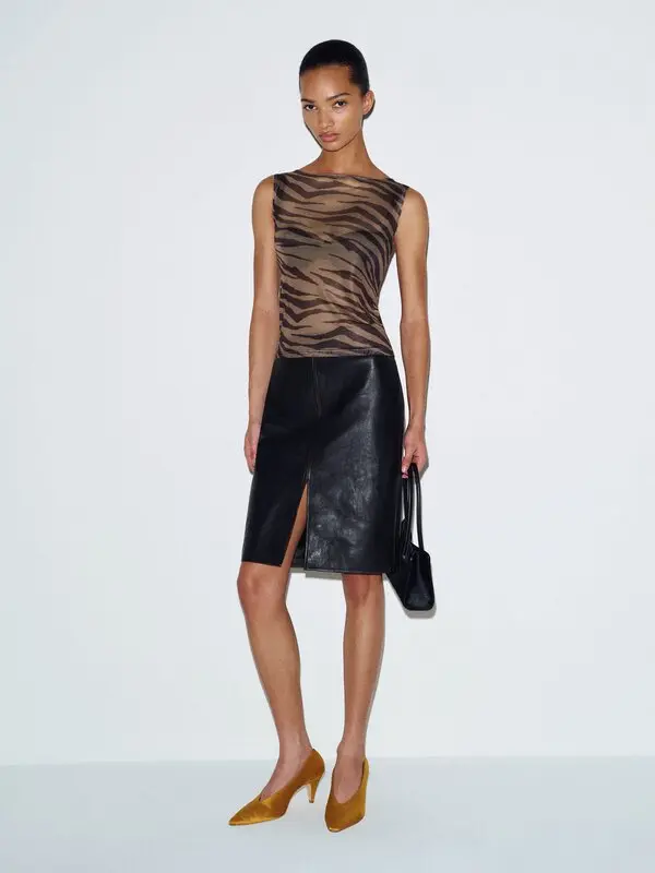 REFORMATION Dusk Knit Top - Brown