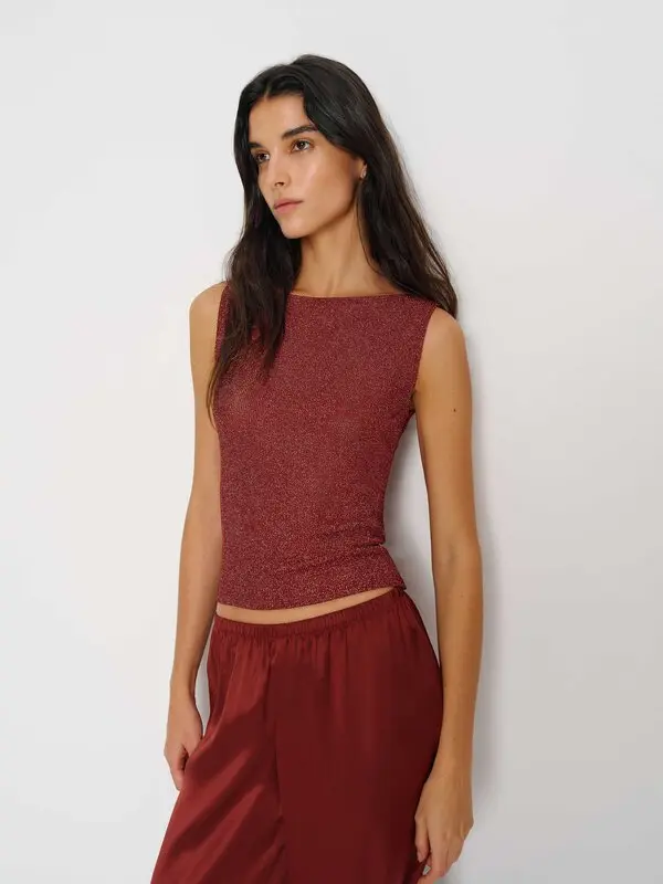 REFORMATION Dusk Knit Top - Red